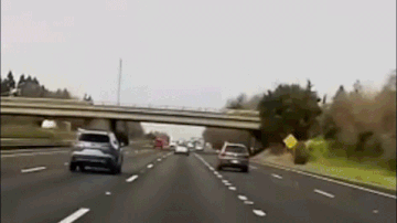 Dramatic dashcam footage shows moment Sacramento driver flies off busy ...