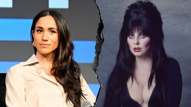 Horror hostess Elvira trolls Meghan Markle over pandemic hair dye ...