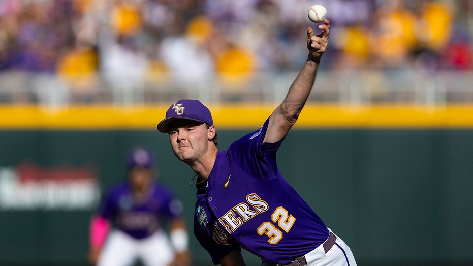 LSU's Kade Anderson throws 130 pitches, strikes out 10 in College World ...