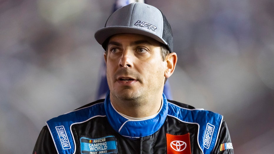 NASCAR driver Stewart Friesen goes airborne, vehicle catches fire in ...